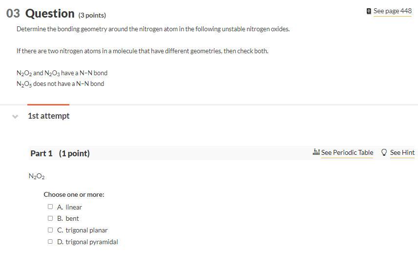 Solved 03 Question ( 3 points) Determine the bonding | Chegg.com