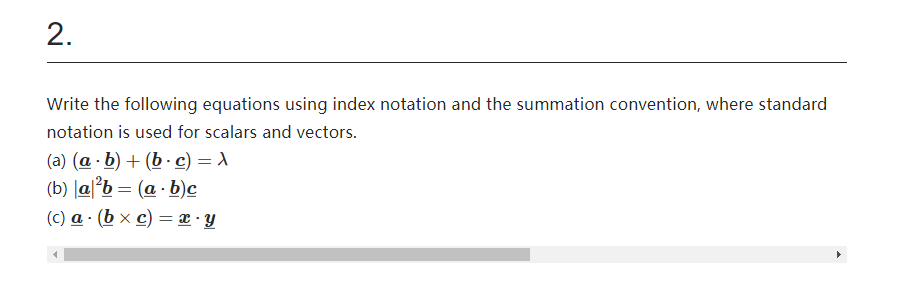 Solved Write The Following Equations Using Index Notation 1540