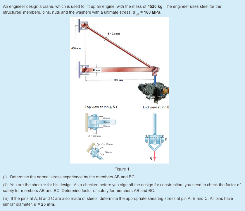 Solved An engineer design a crane, which is used to lift up | Chegg.com