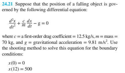24.21 Suppose that the position of a falling object | Chegg.com