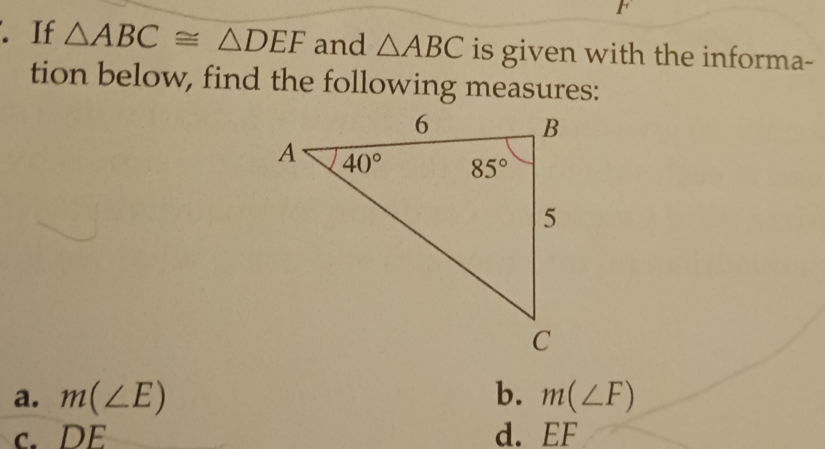 Solved If ????ABC~????=DEF and ????ABC ﻿is given with the | Chegg.com