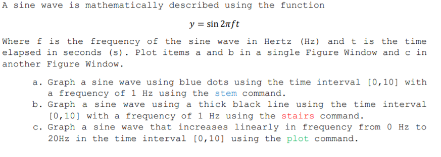 Solved A sine wave is mathematically described using the | Chegg.com