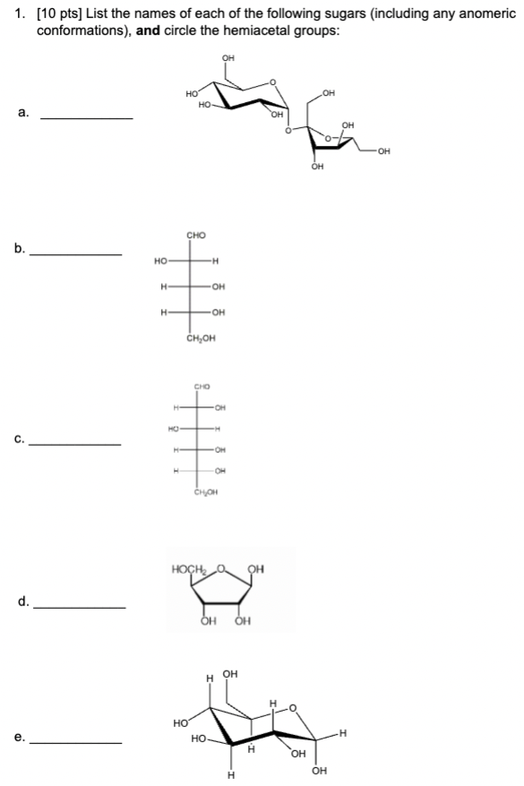 Solved [10 ﻿pts] ﻿List the names of each of the following | Chegg.com