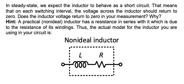 Solved In steady-state, we expect the inductor to behave as | Chegg.com