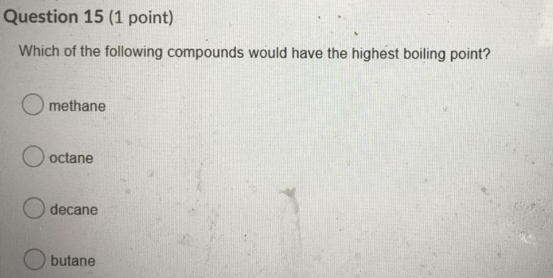 Solved Question 15 (1 point) Which of the following | Chegg.com