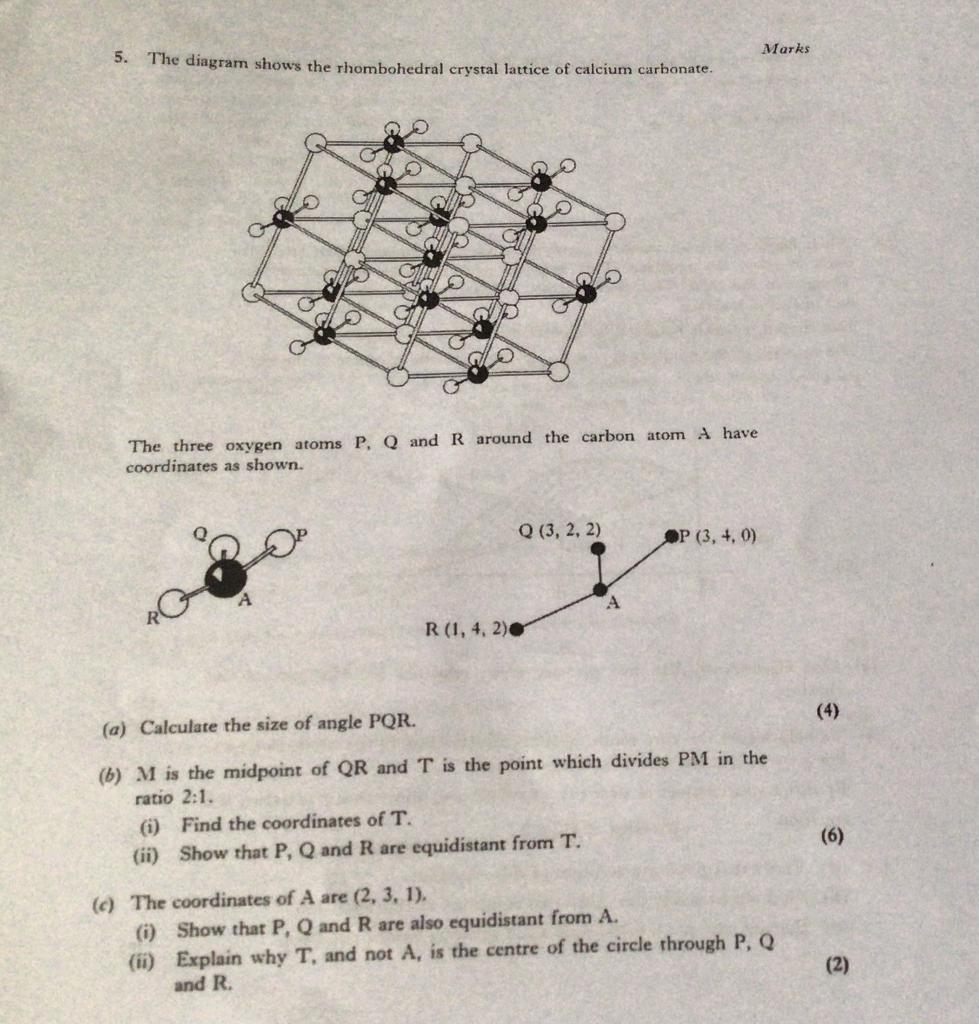Solved Marks 5. The diagram shows the rhombohedral crystal | Chegg.com