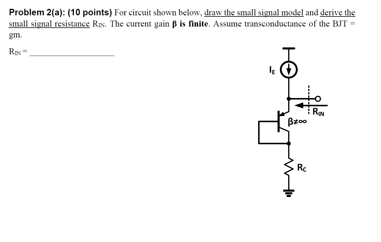 Solved Problem 2(a): (10 points) For circuit shown below, | Chegg.com