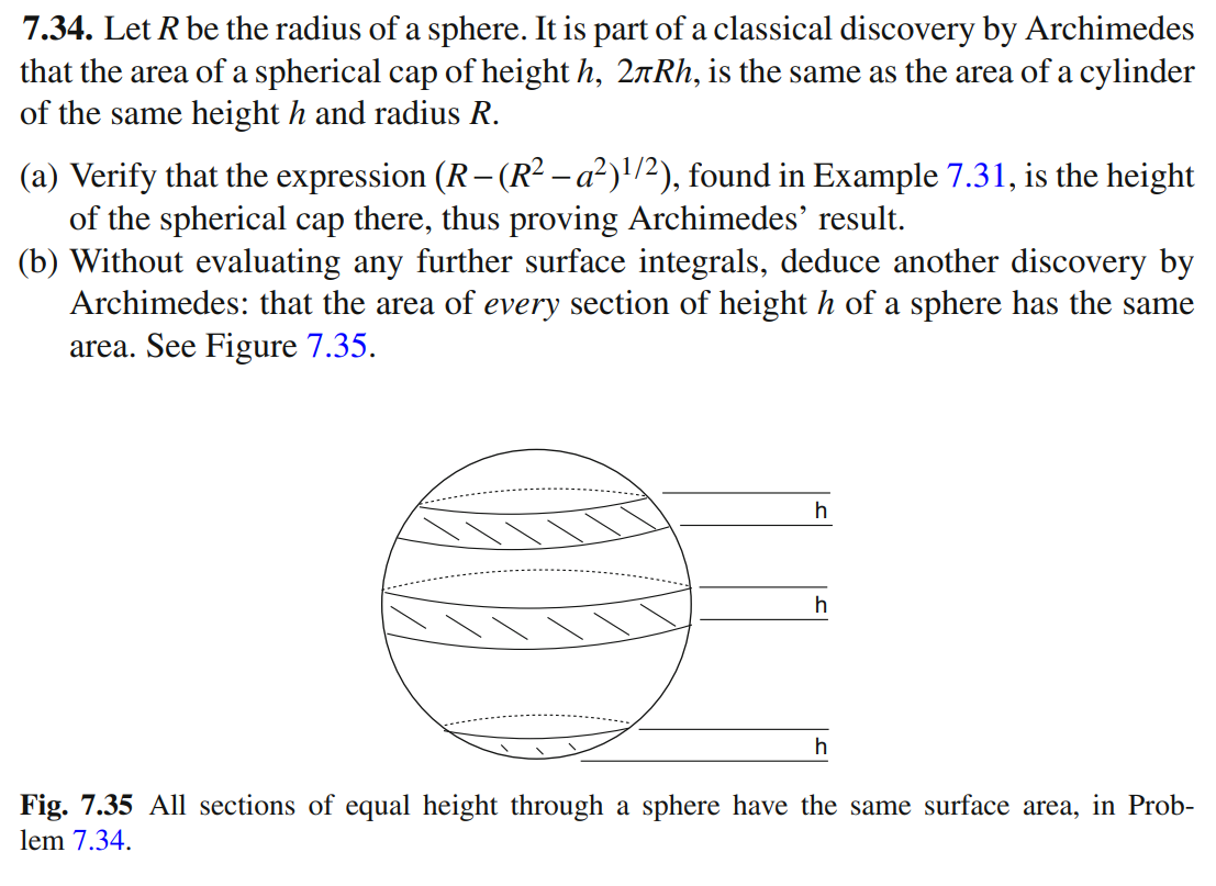 Solved 7.34. ﻿Let R ﻿be the radius of a sphere. It is part | Chegg.com