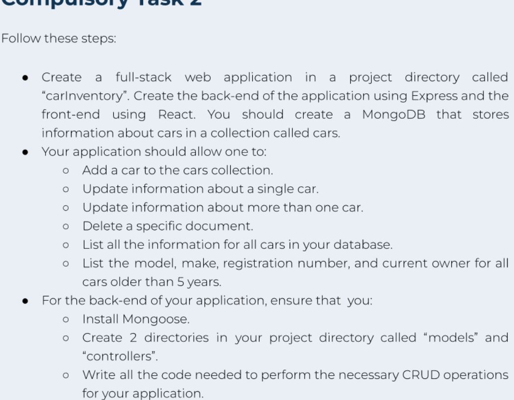 Solved Follow these steps:- ﻿Create a full-stack web | Chegg.com