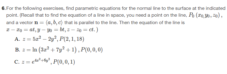 Solved For the following exercises, find parametric | Chegg.com