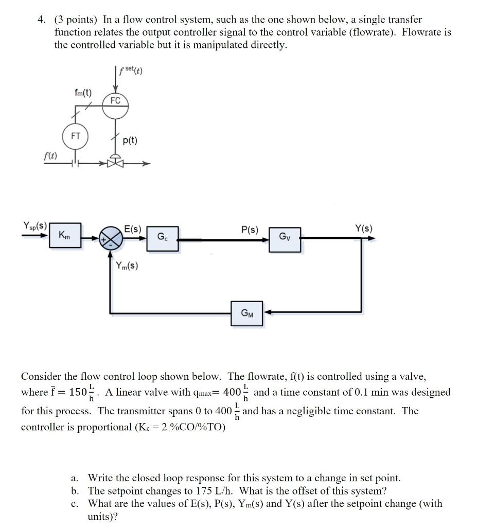 4. (3 points) In a flow control system, such as the | Chegg.com