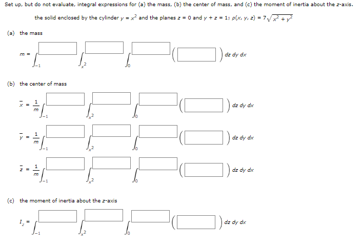 Solved Set up, but do not evaluate, integral expressions for | Chegg.com