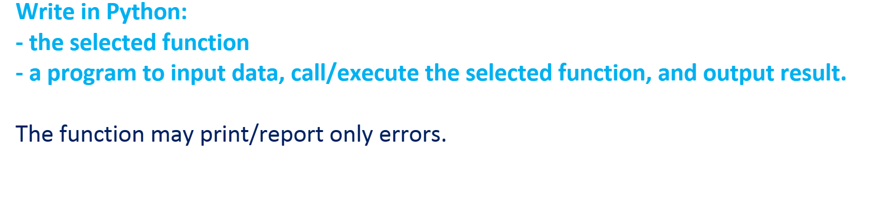 Solved Select function according to the first letter of your | Chegg.com