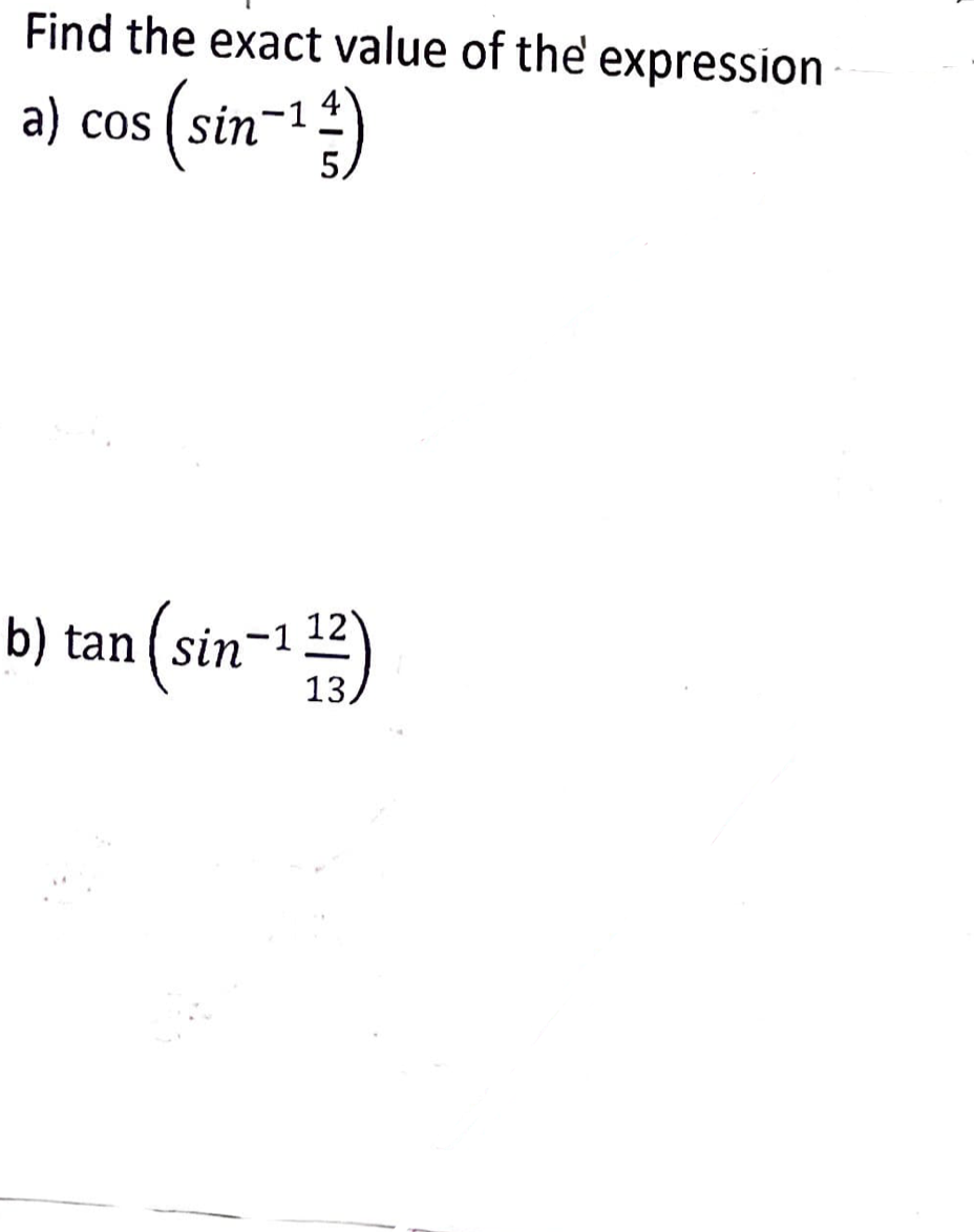 Solved Find the exact value of the expression a) | Chegg.com