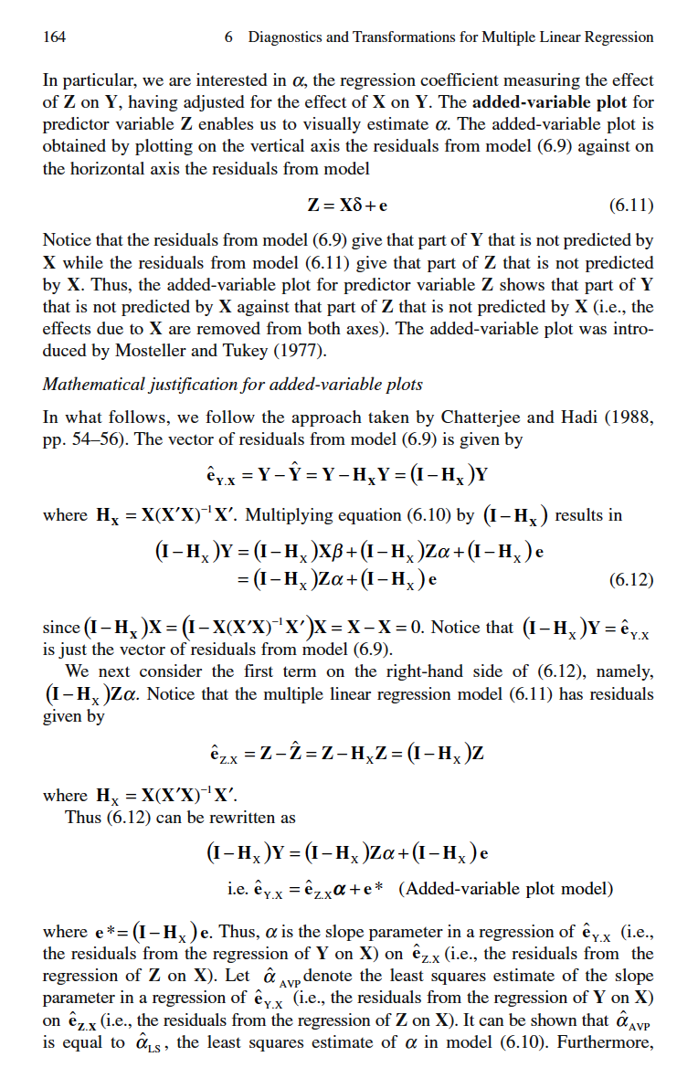 162 6 Diagnostics and Transformations for Multiple | Chegg.com