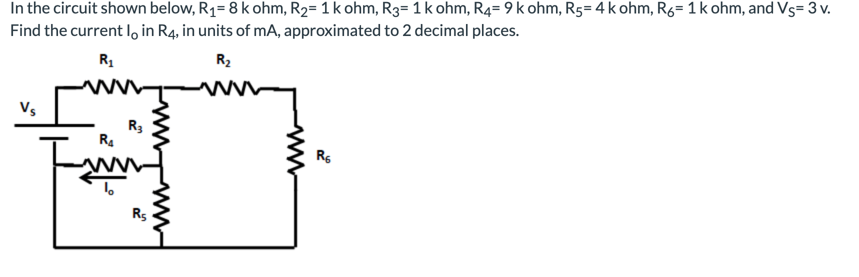 Solved In the circuit shown below, R1=8k ﻿ohm, R2=1k ﻿ohm, | Chegg.com