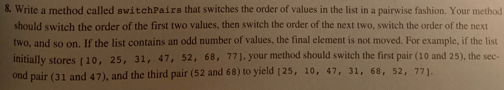 JAVA (Linked Lists) write a completed program (must | Chegg.com
