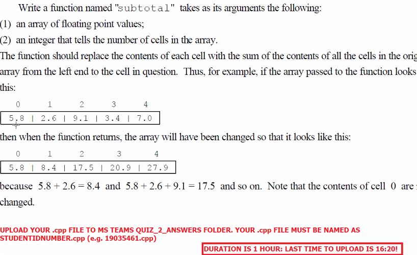 Write a function named "subtotal" takes as its | Chegg.com