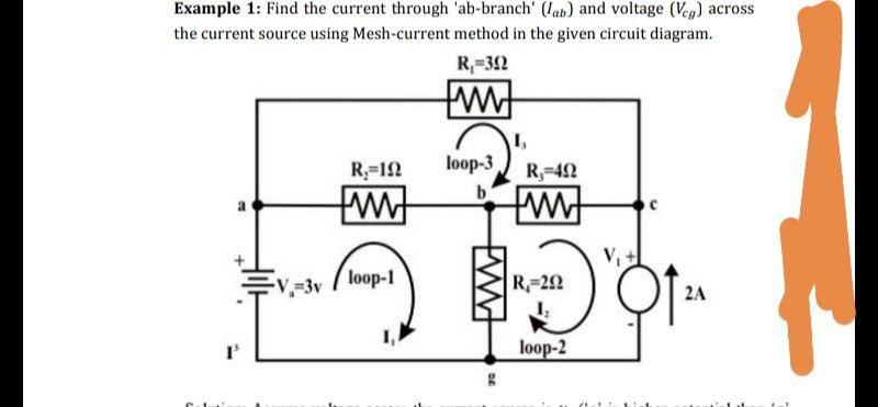 Solved Example 1: Find the current through 'ab-branch' (lab) | Chegg.com