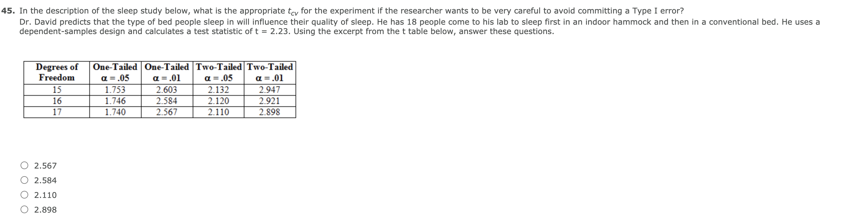 Solved 12. Dr. Aron is testing a new anxiety medication for | Chegg.com