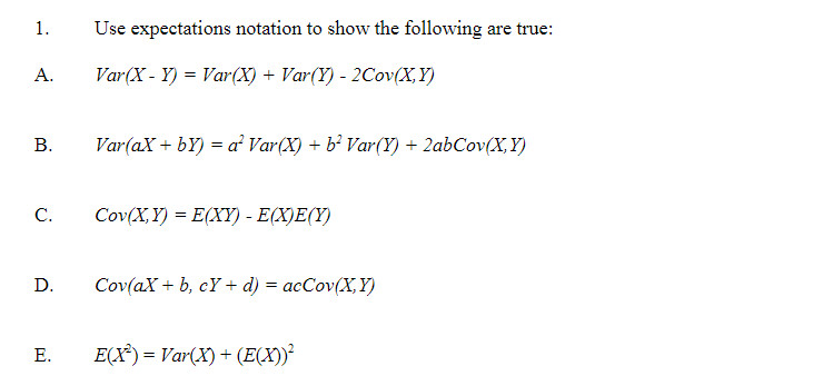 Solved Use expectations notation to show the following are | Chegg.com