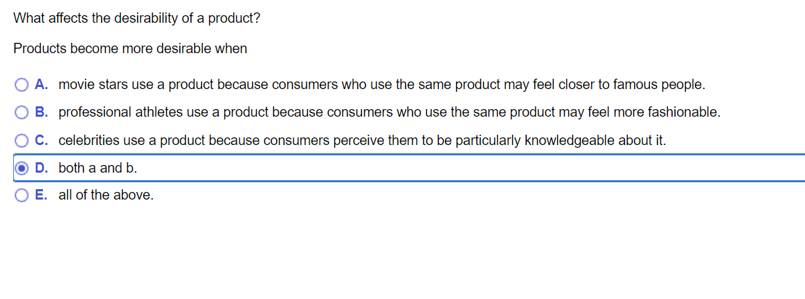 Solved What affects the desirability of a product? Products | Chegg.com