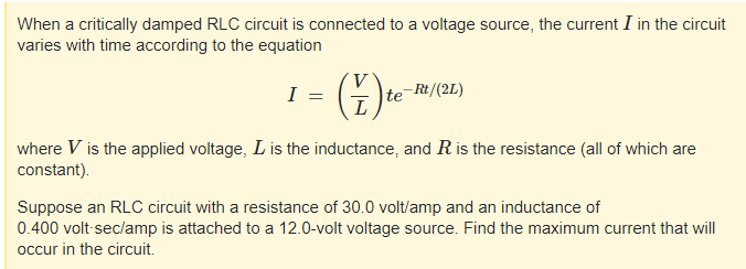 Solved When a critically damped RLC circuit is connected to | Chegg.com