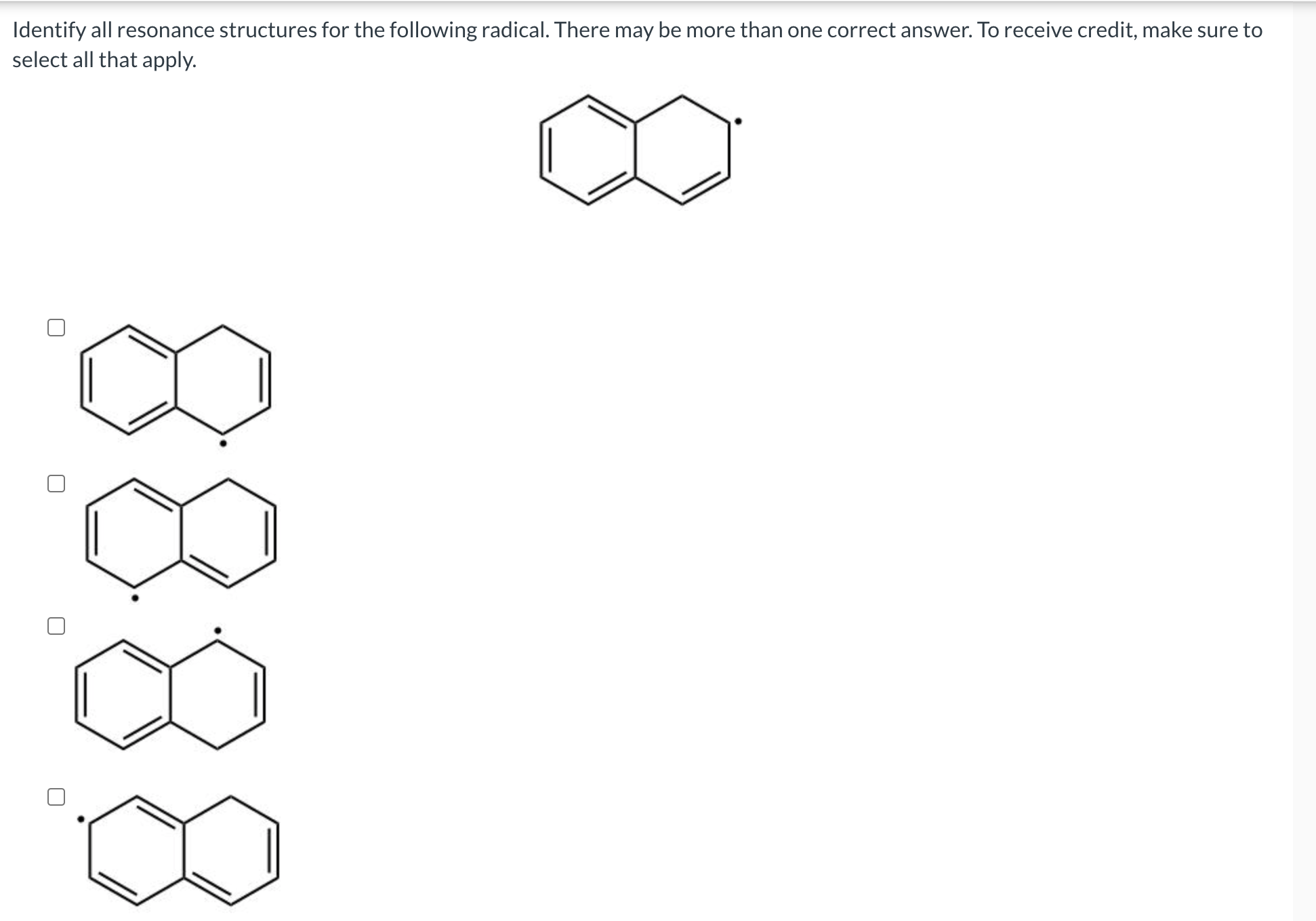 Solved Identify all resonance structures for the following | Chegg.com