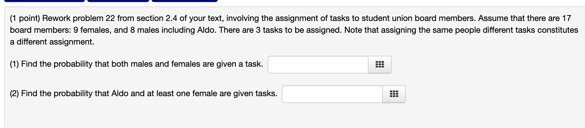 Solved (1 point) Rework problem 22 from section 2.4 of your | Chegg.com