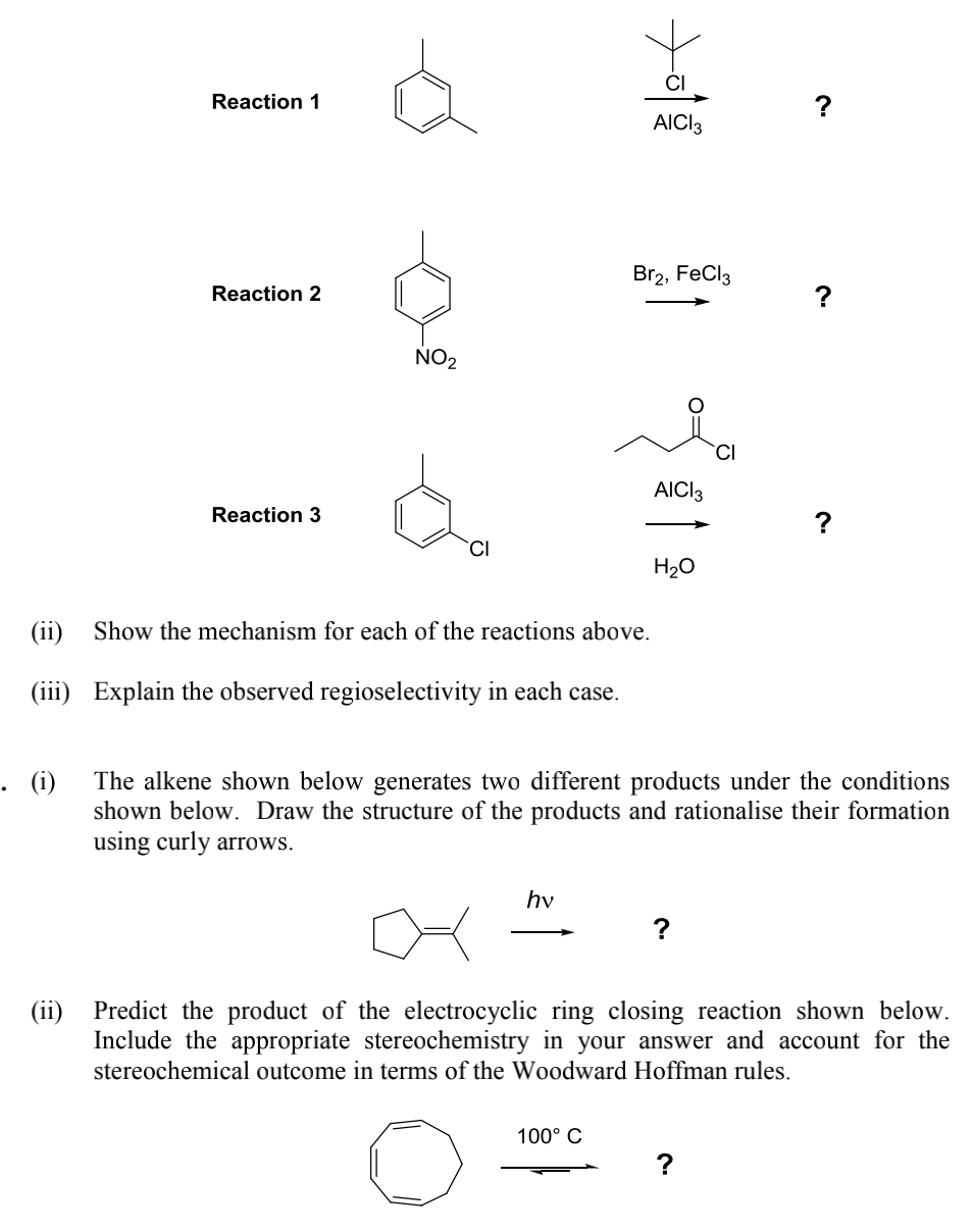 Solved CI Reaction 1 ? AICI: Br2, FeCl3 Reaction 2 ? NO2 CI | Chegg.com Solved CI Reaction 1 ? AICI: Br2, FeCl3 Reaction 2 ? NO2 CI | Chegg.com