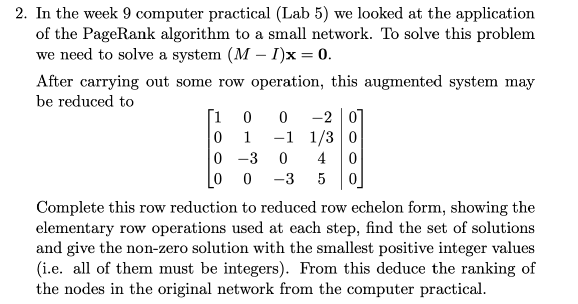 Solved In the week 9 computer practical (Lab 5) we looked at | Chegg.com
