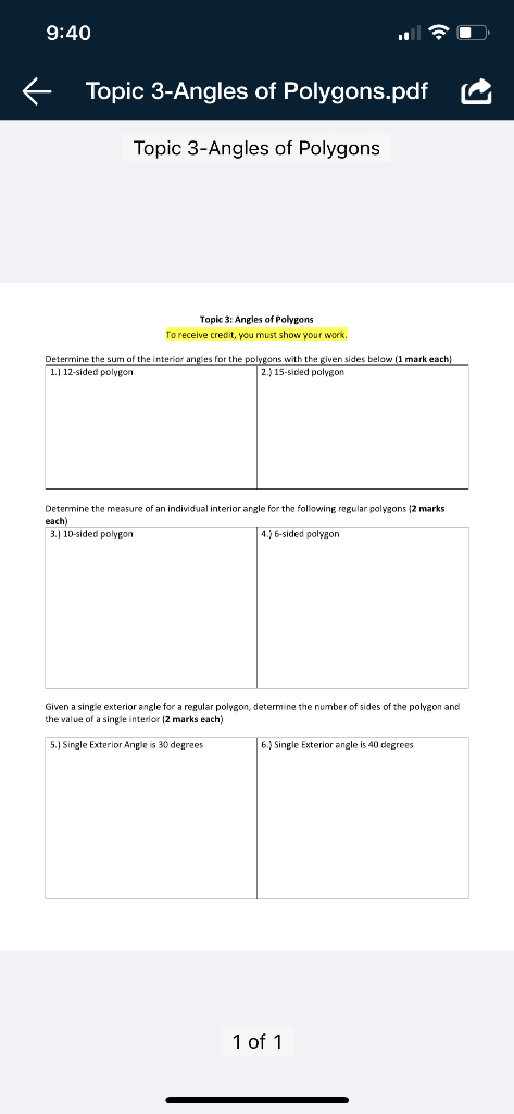 Solved 9:40 k Topic 3-Angles of Polygons.pdf Topic 3-Angles | Chegg.com