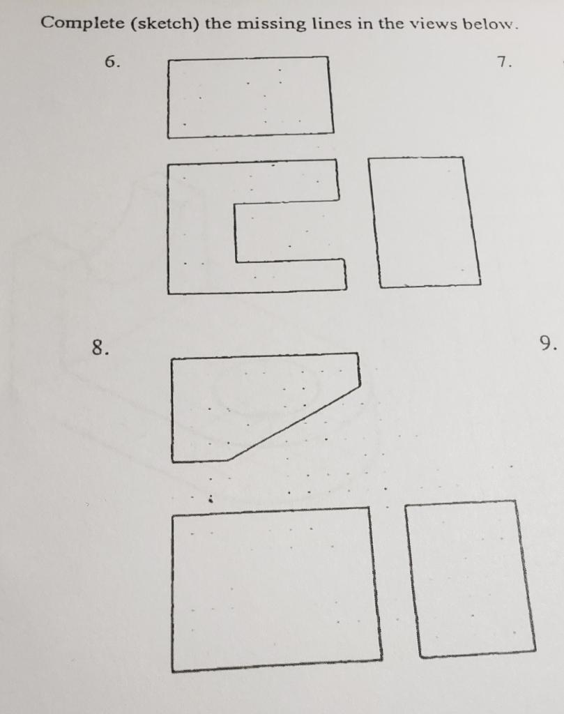 Solved Complete (sketch) the missing lines in the views | Chegg.com