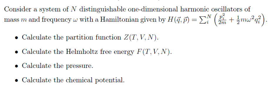 Solved Consider a system of N distinguishable | Chegg.com
