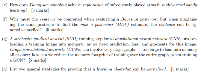 Solved (e) ﻿How does Thompson sampling achieve exploration | Chegg.com