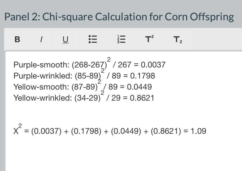 Solved Data Table 11: Corn Chi-square Test Degrees of 4-1= 3 | Chegg.com
