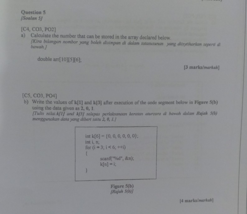 (Solved) : Question 5 Soalan 51 C4 Co3 Po2 Calculate Number Stored ... (Solved) : Question 5 Soalan 51 C4 Co3 Po2 Calculate Number Stored ...