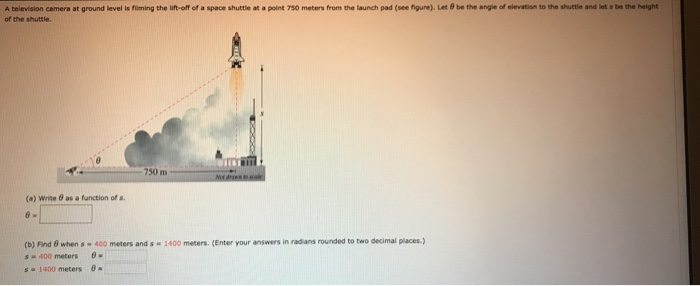 Solved Let θ be the angle of ele ation to the shuttle and | Chegg.com