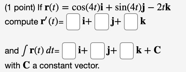 Solved (1 point) Find a vector parametrization of the curve | Chegg.com
