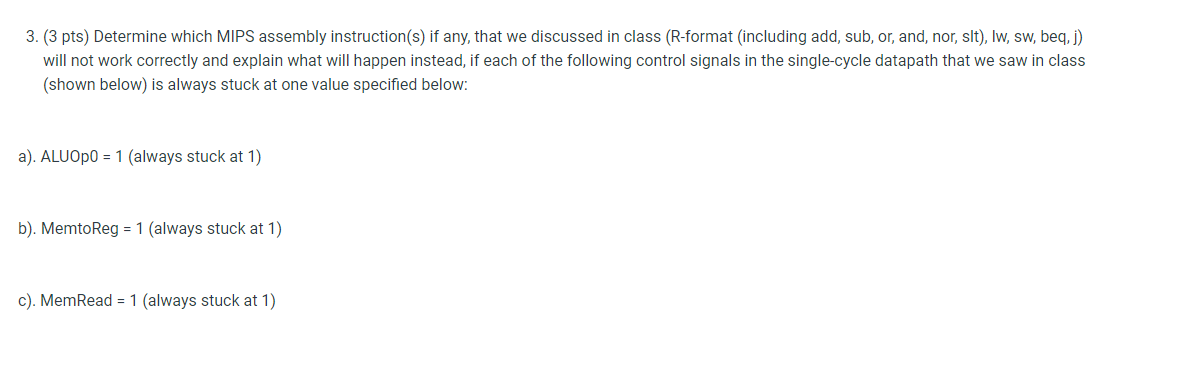 Solved 3. (3 pts) Determine which MIPS assembly | Chegg.com