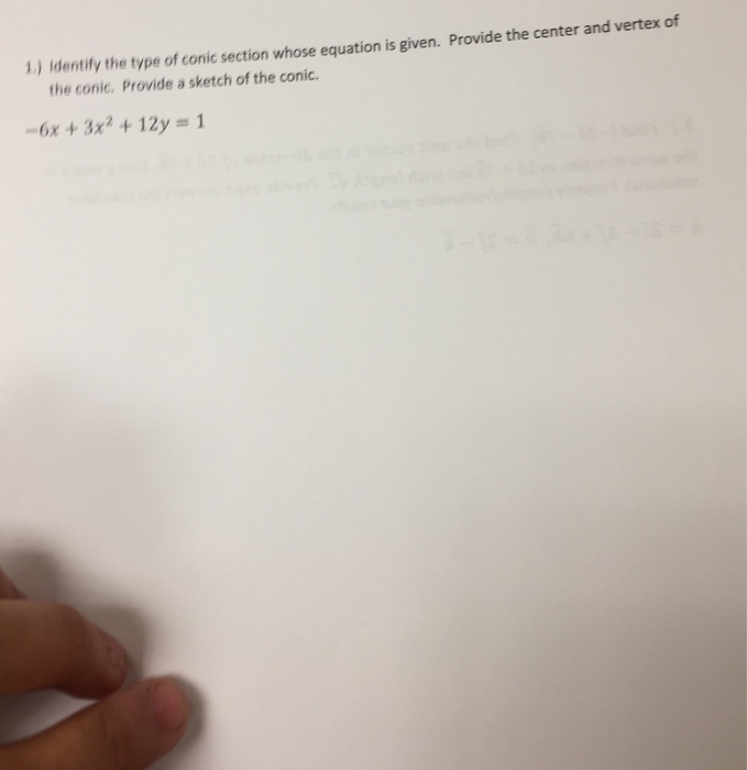 Solved Identify The Type Of Conic Section Whose Equation Is