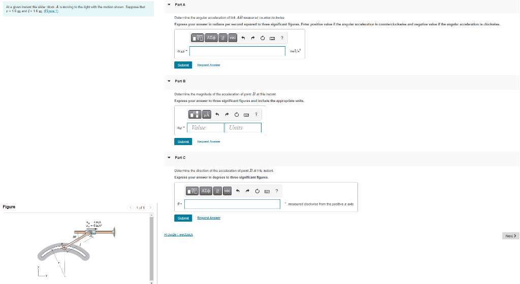 Solved r=1.6 m and l=1.6 m (Eisure 1 , Part B Express your | Chegg.com