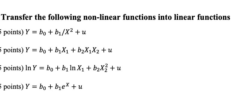 Solved Transfer the following non-linear functions into | Chegg.com