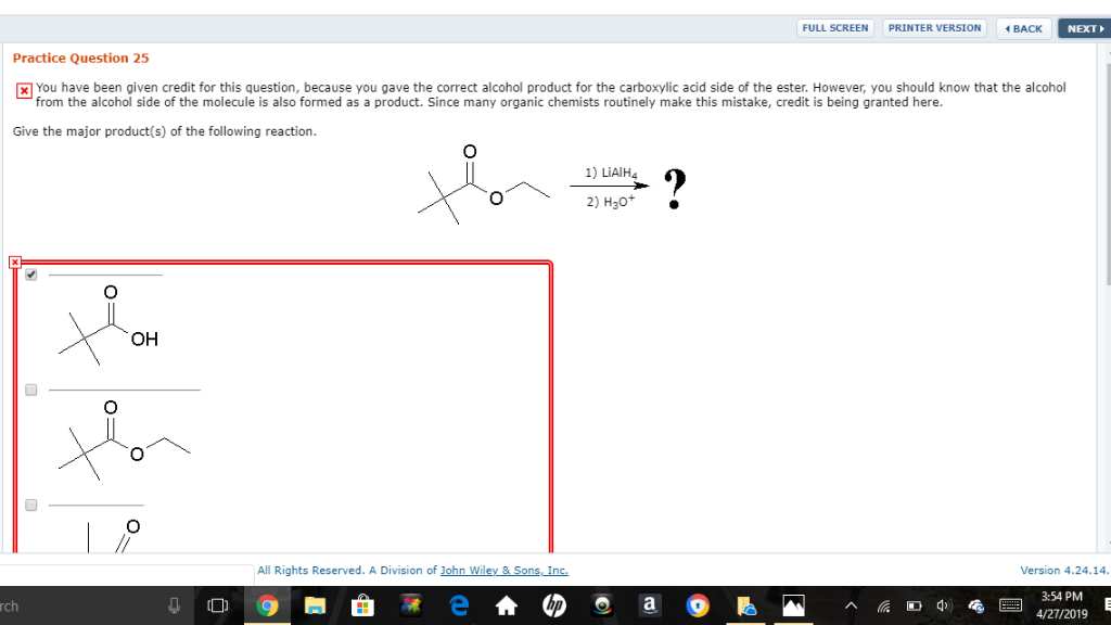 Solved FULL SCREEN PRINTER VERSION BACK NEXT Practice | Chegg.com