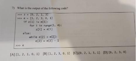 Solved 7). What is the output of the following code? | Chegg.com