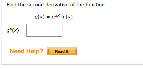 Solved Find the second derivative of the function. | Chegg.com