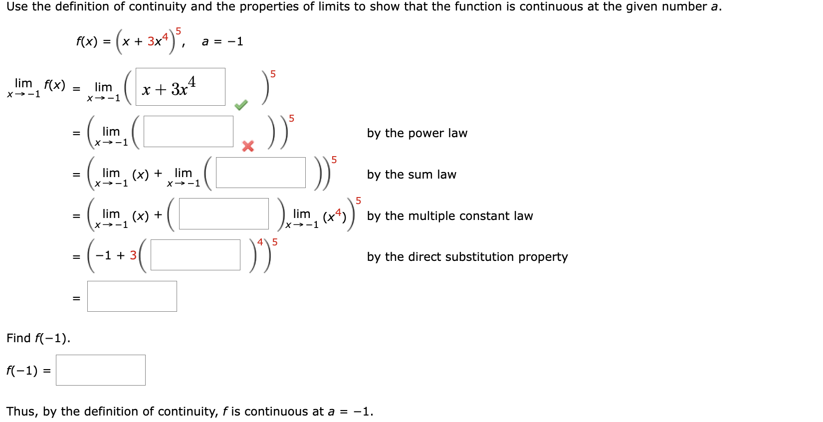 Solved Use the definition of continuity and the properties | Chegg.com