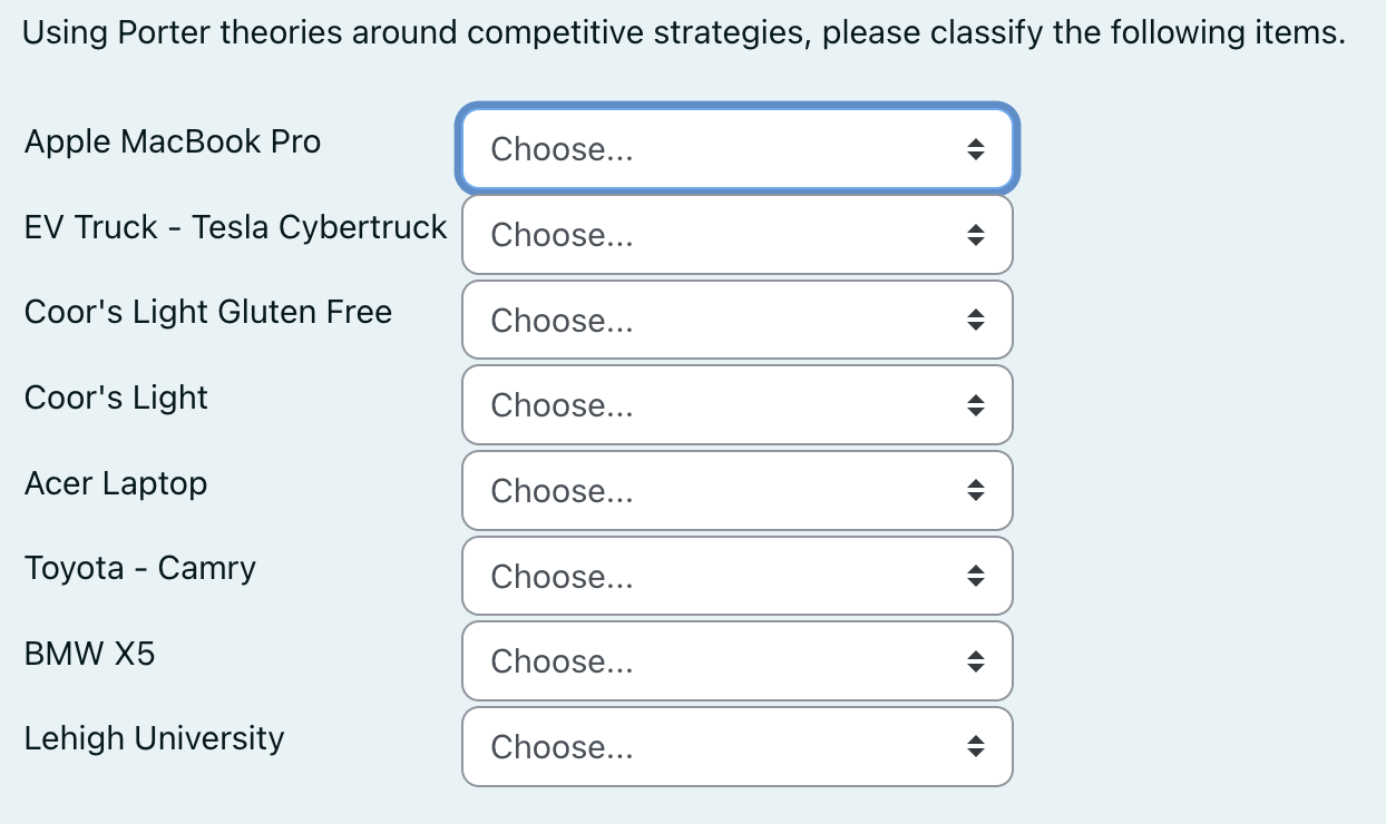 Solved Using Porter theories around competitive strategies, | Chegg.com