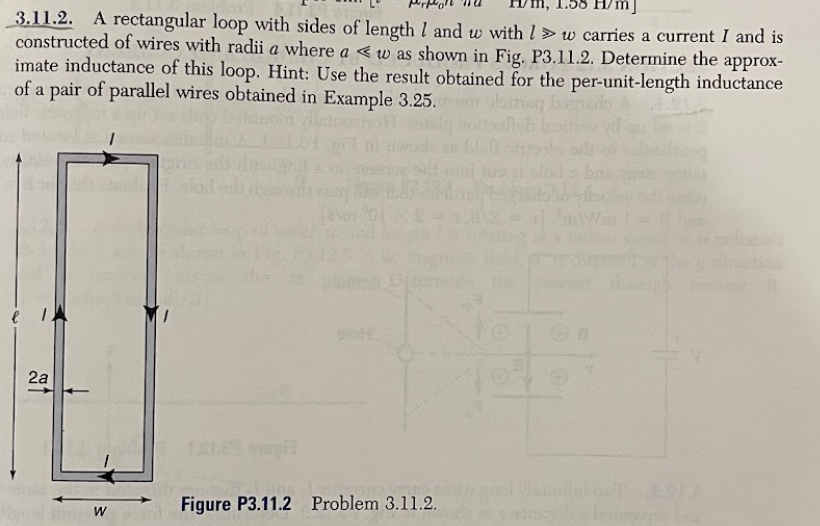 Solved 3.11.2. A rectangular loop with sides of length l and | Chegg.com