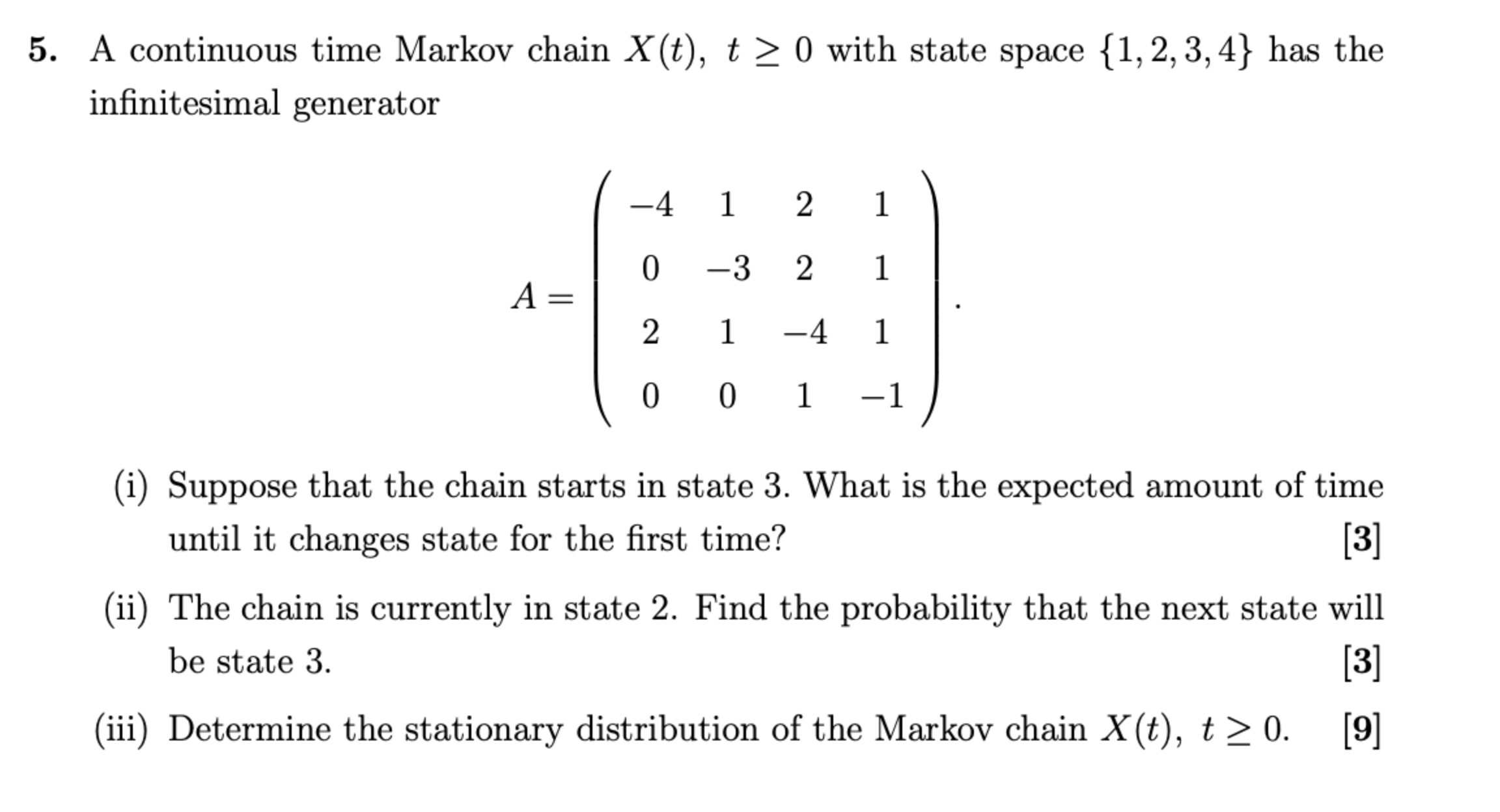 Solved A Continuous Time Markov Chain X T T≥0 ﻿with State